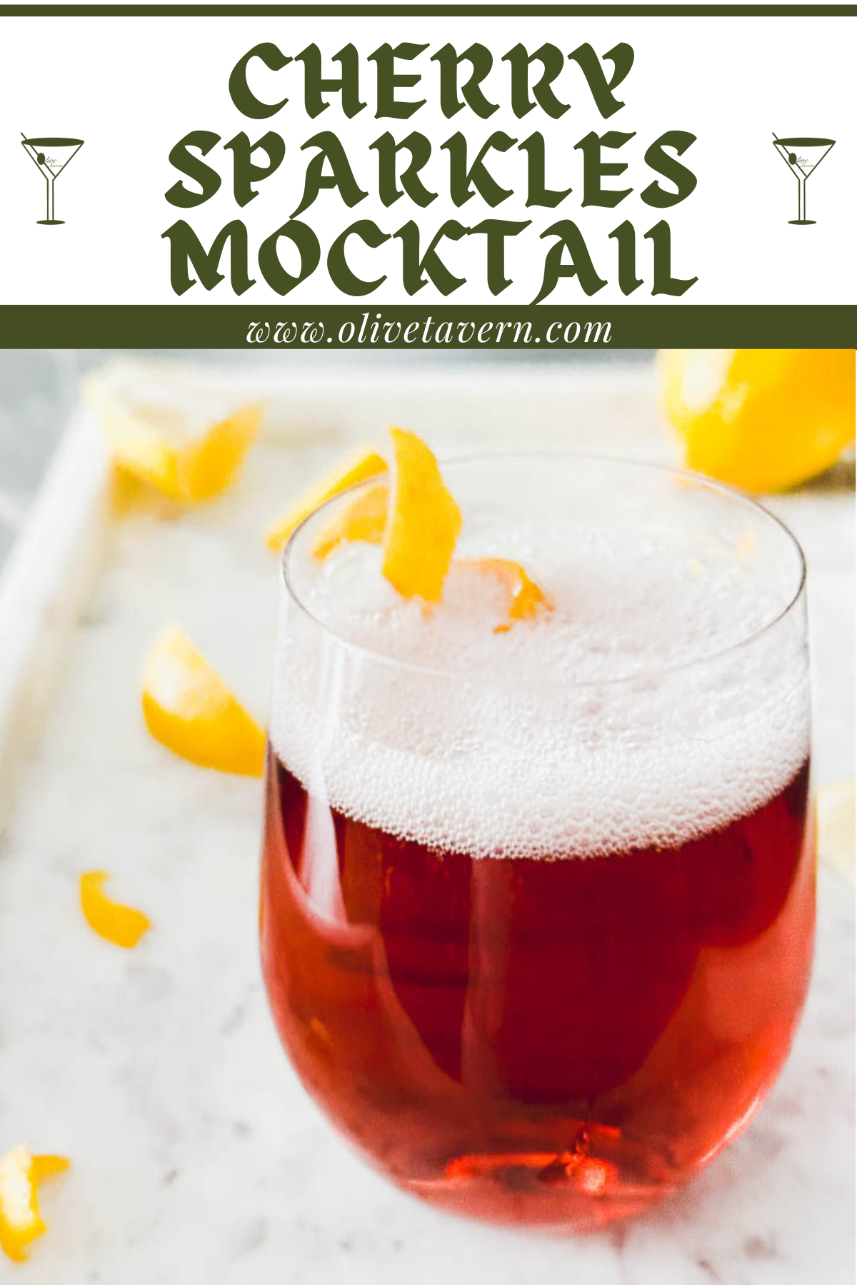 Cherry Sparkles Mocktail - olivetavern.com