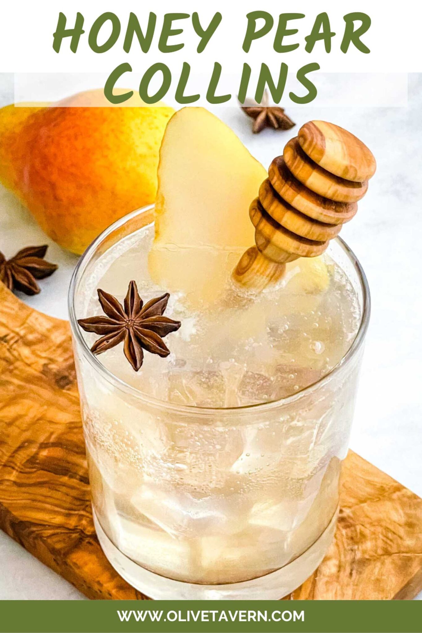 Honey Pear Collins - olivetavern.com