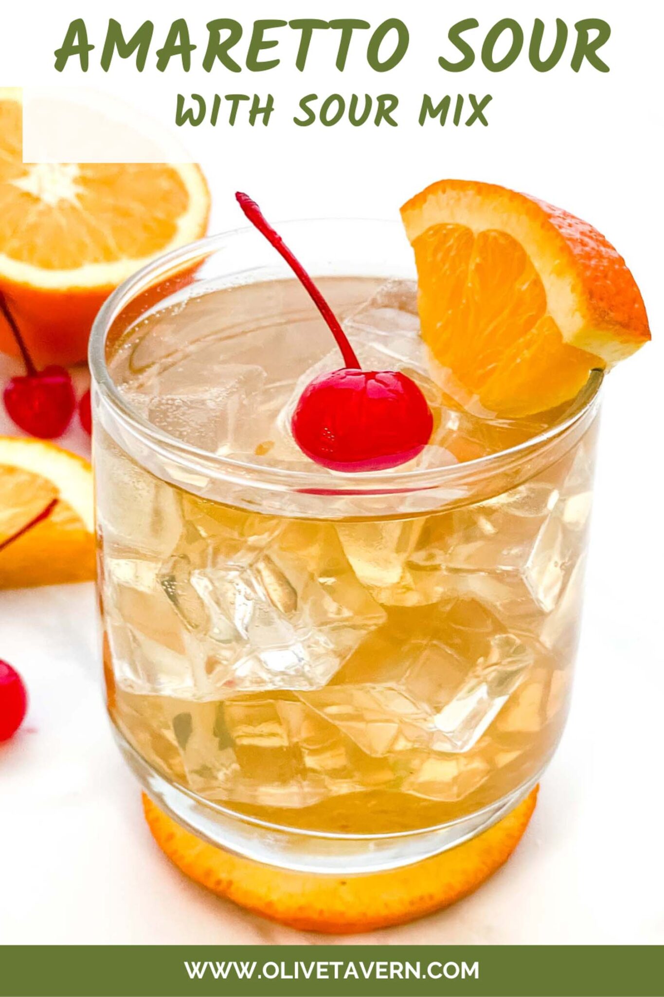 Easy Amaretto Sour Recipe with Sour Mix - olivetavern.com